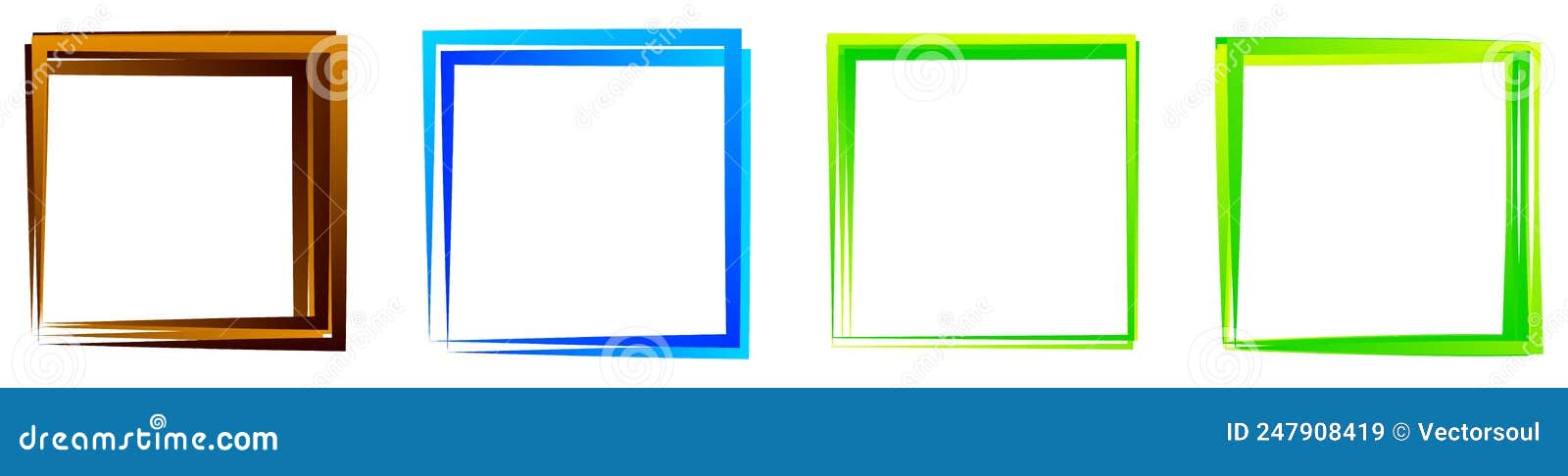 Random Square Contour Frame, Border Element Stock Vector - Illustration ...
