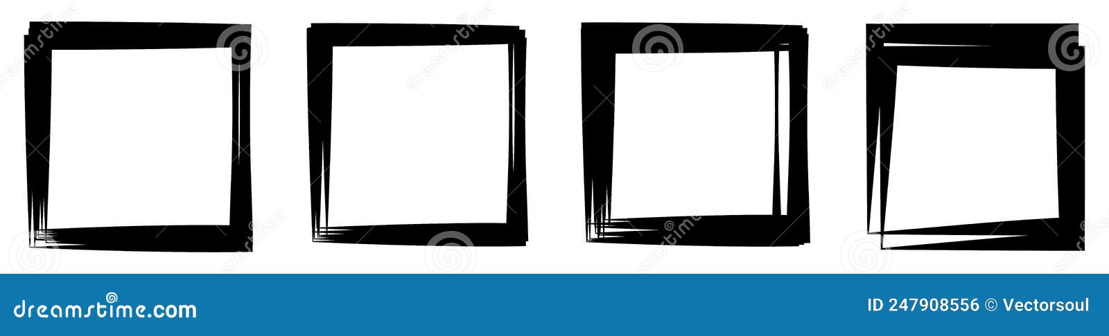 Random Square Contour Frame, Border Element Stock Vector - Illustration ...
