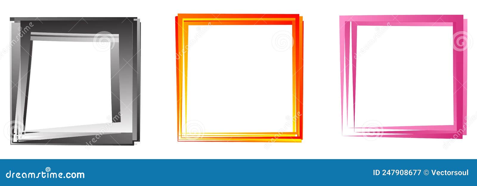 Random Square Contour Frame, Border Element Stock Vector - Illustration ...