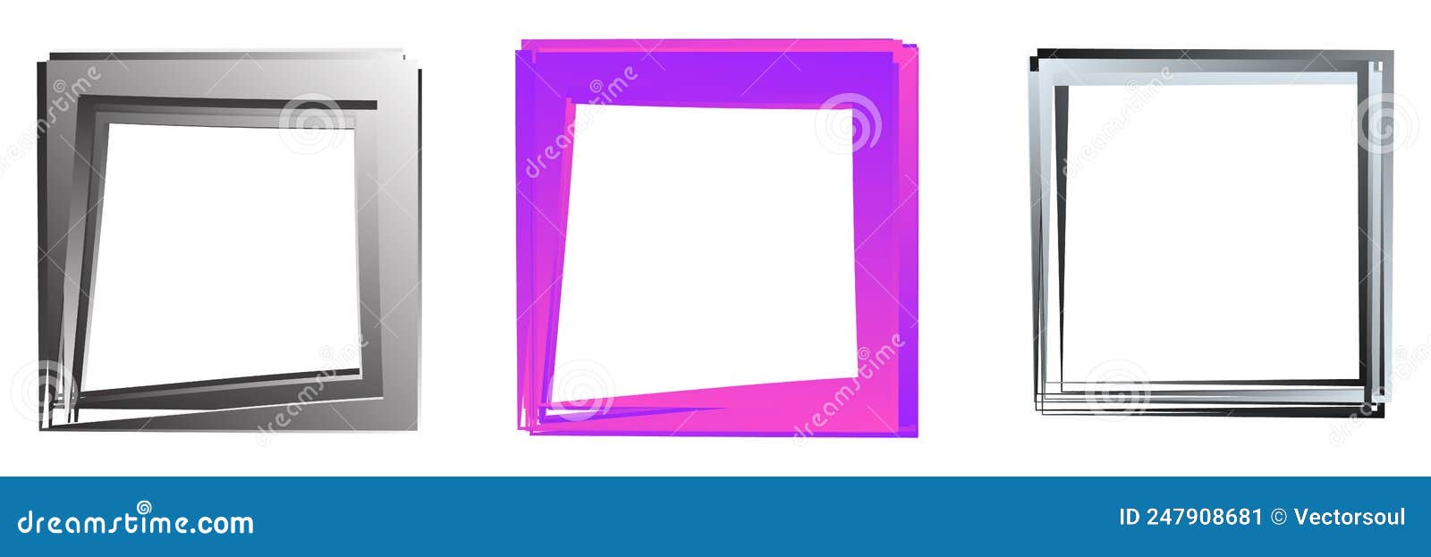 Random Square Contour Frame, Border Element Stock Vector - Illustration ...