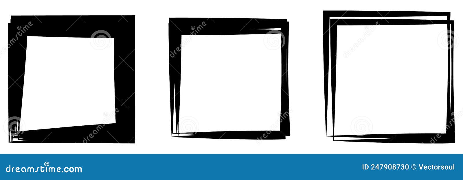 Random Square Contour Frame, Border Element Stock Vector - Illustration ...
