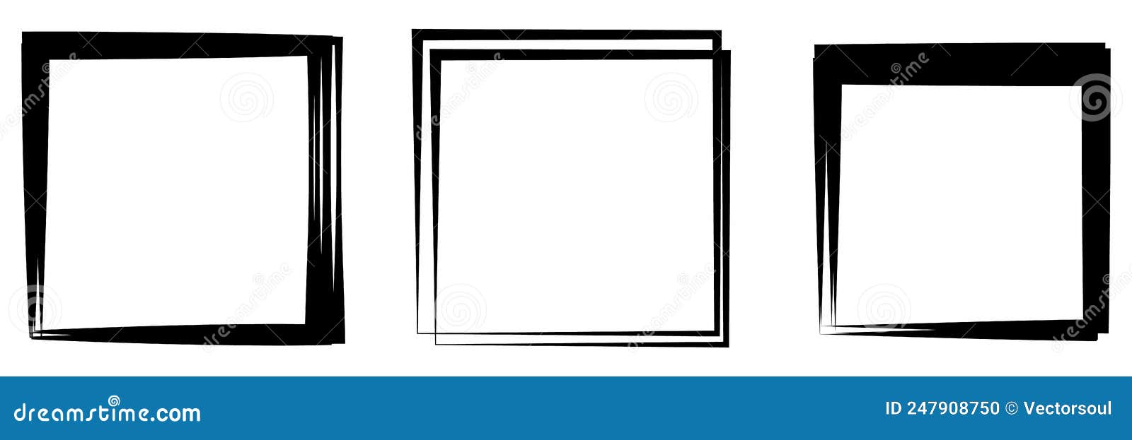 Random Square Contour Frame, Border Element Stock Vector - Illustration ...