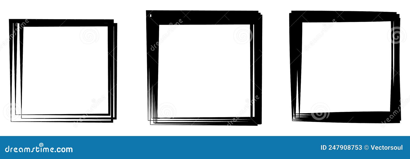 Random Square Contour Frame, Border Element Stock Vector - Illustration ...