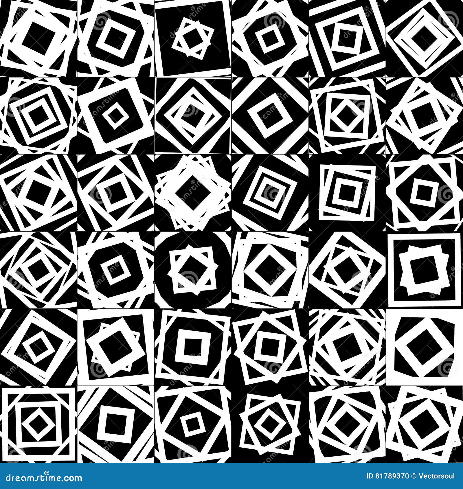 Random Squares Seamless Geometric Texture. Monochrome Abstract B Stock ...