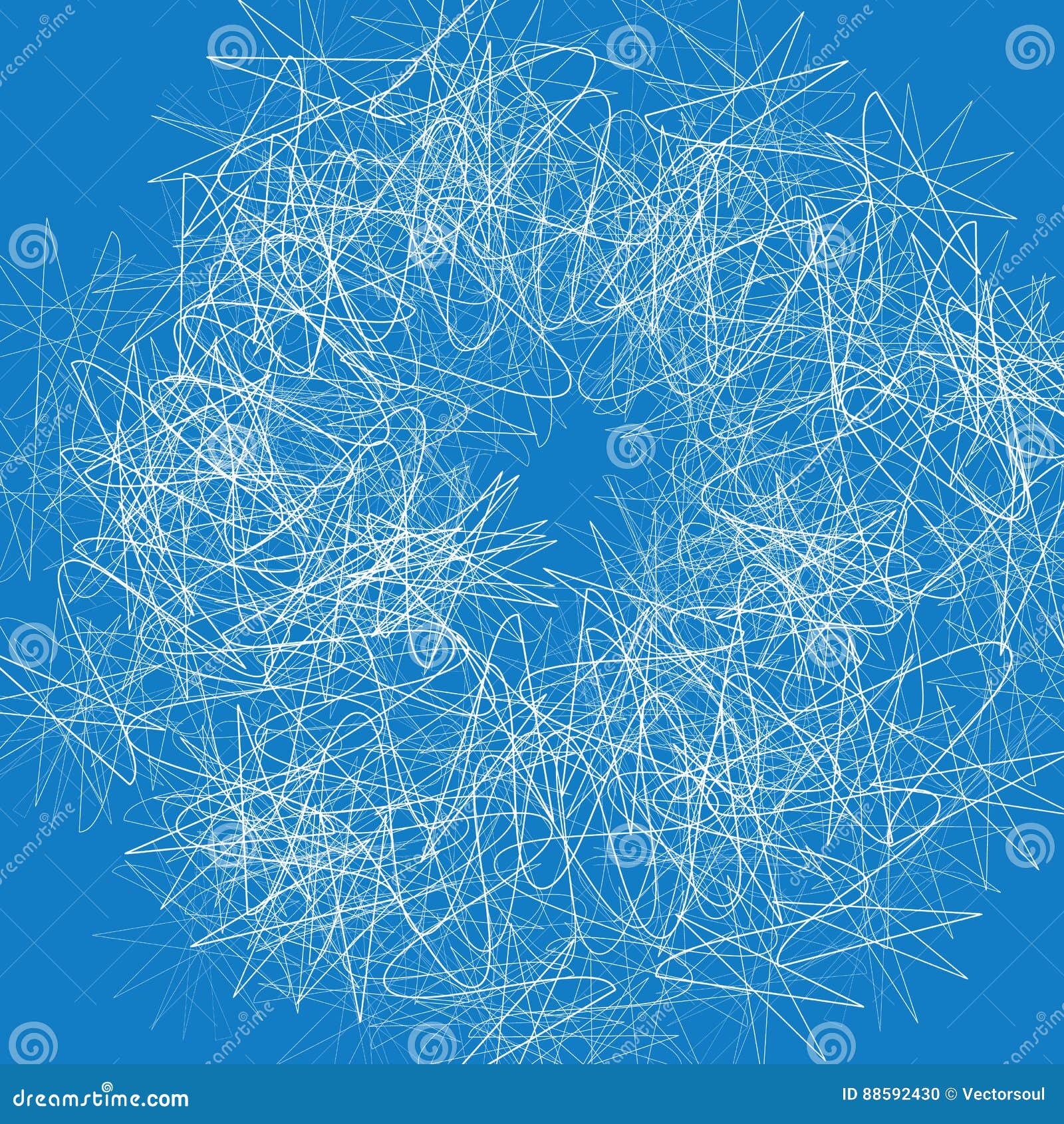 Random Squiggly Lines Abstract Monochrome Pattern Texture Stock Vector