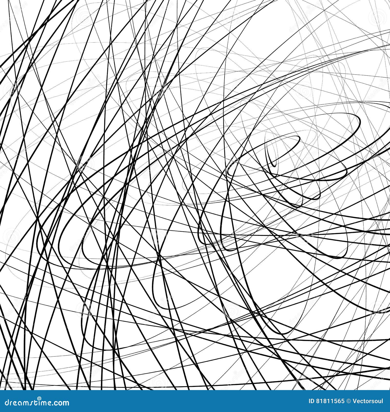Random Squiggly, Squiggle Lines Intersecting Vector Illustration ...