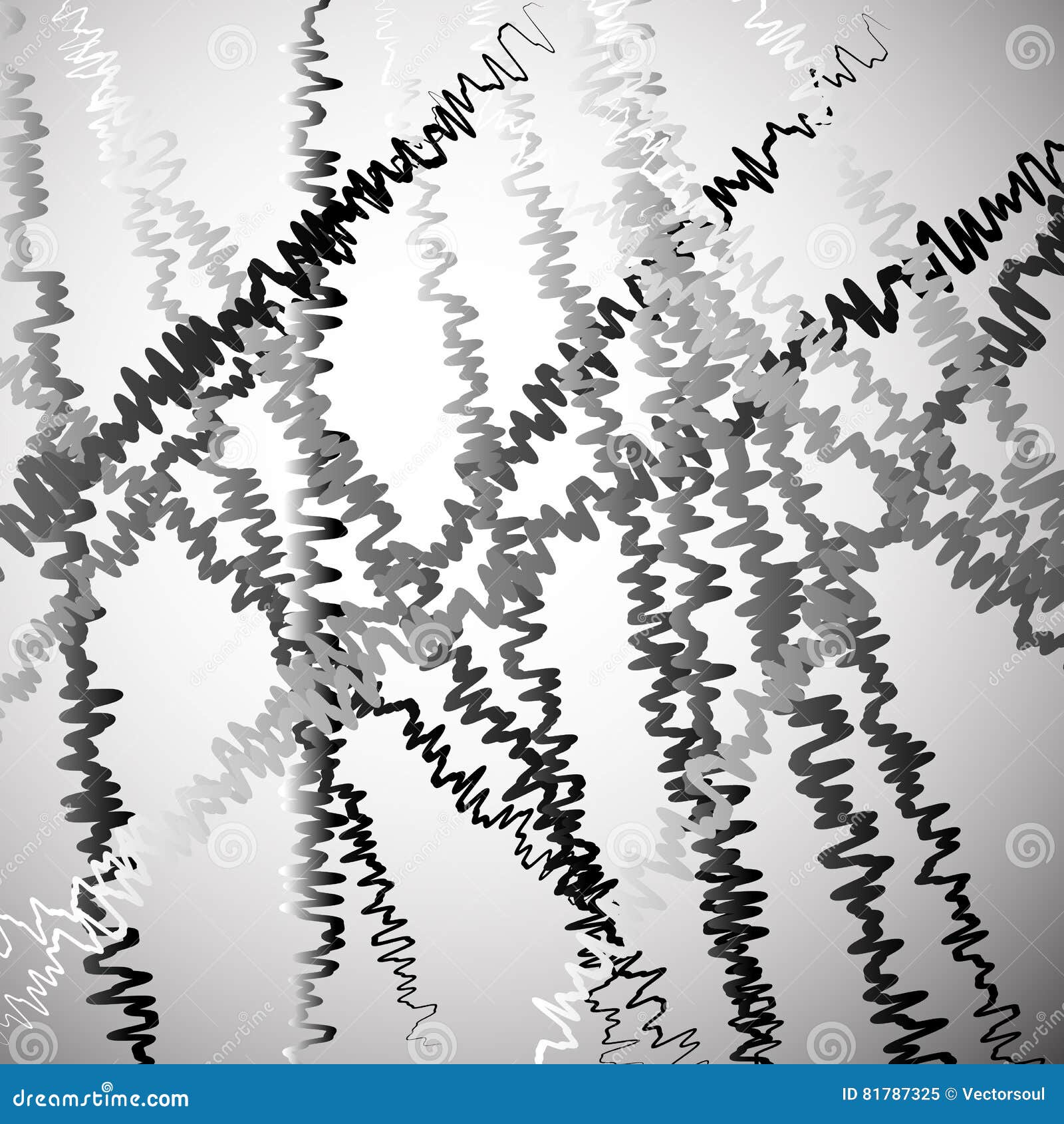 Random Squiggly, Wiggly Lines. Intersecting Squiggle, Wiggle Lin ...