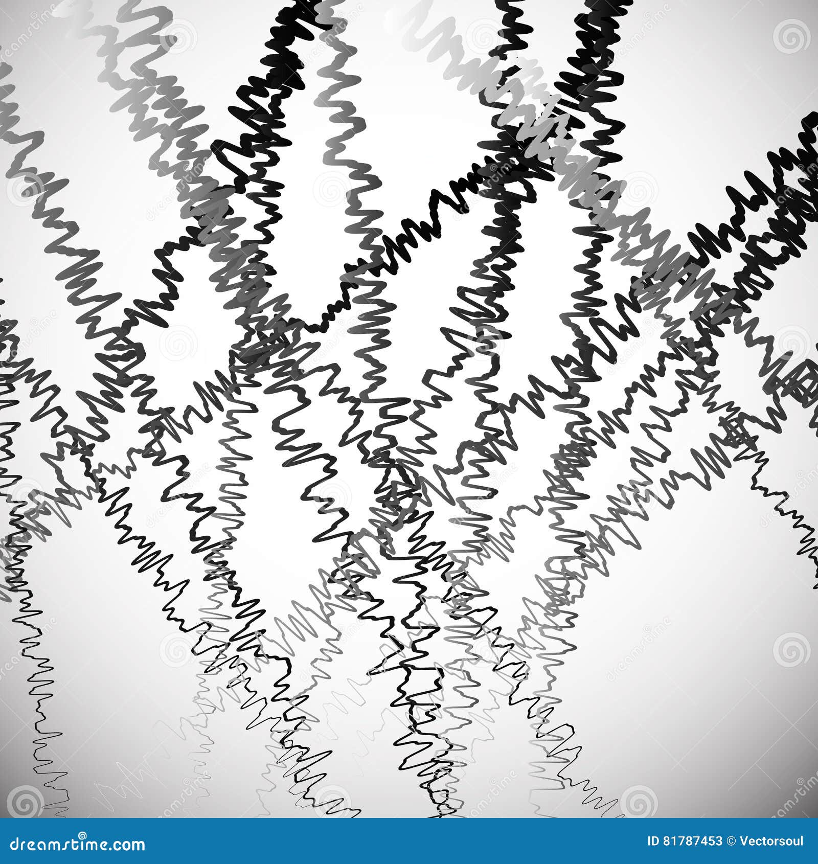 Random Squiggly, Squiggle Lines Intersecting Vector Illustration ...