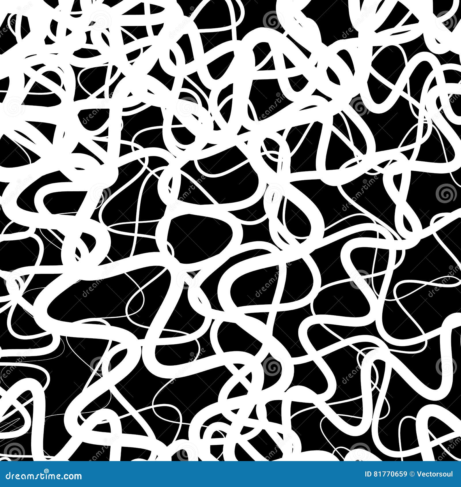 Random Squiggly, Wiggly Lines. Intersecting Squiggle, Wiggle Lin Stock ...