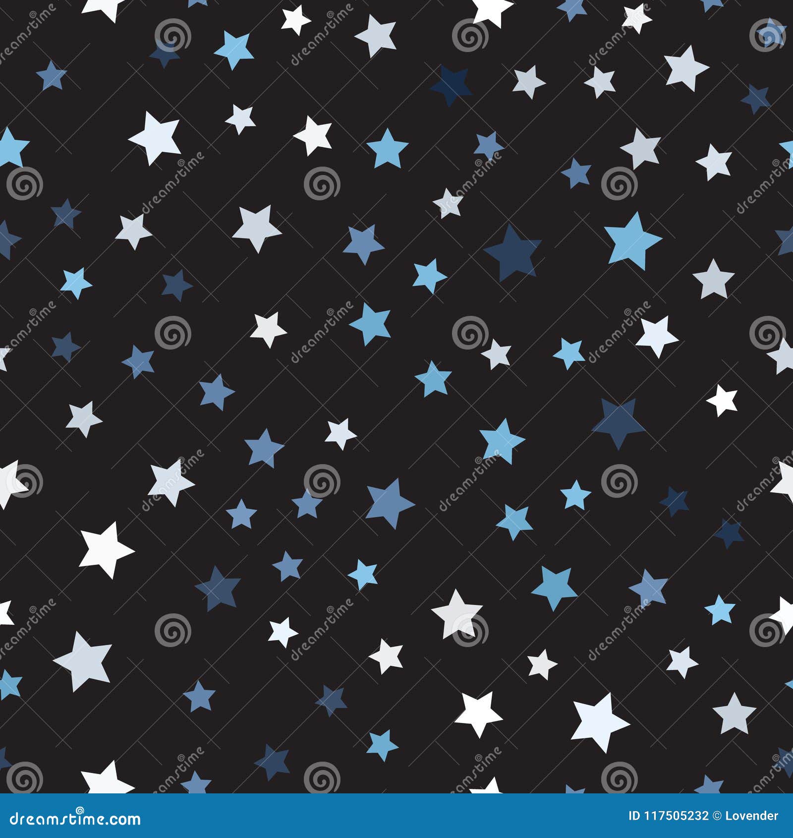 Random Star Pattern. Seamless Vector Stock Vector - Illustration of ...