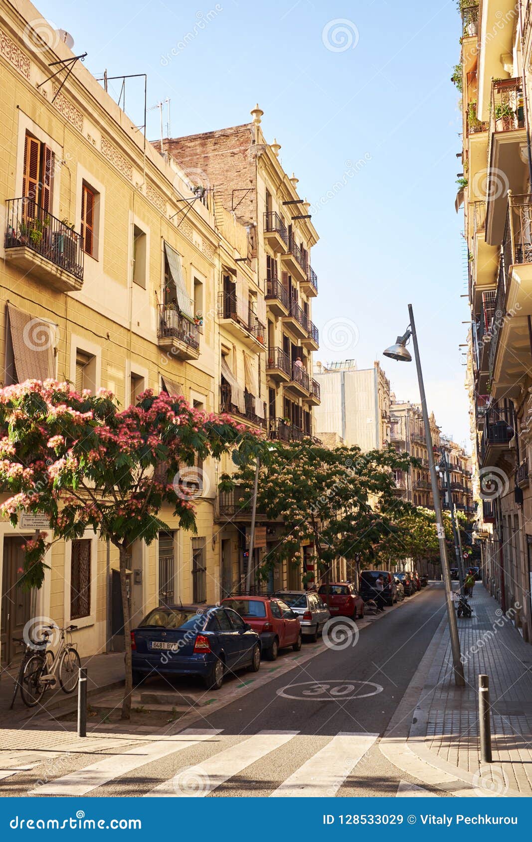 Random Street in the Old City of Barcelona Stock Image - Image of ...
