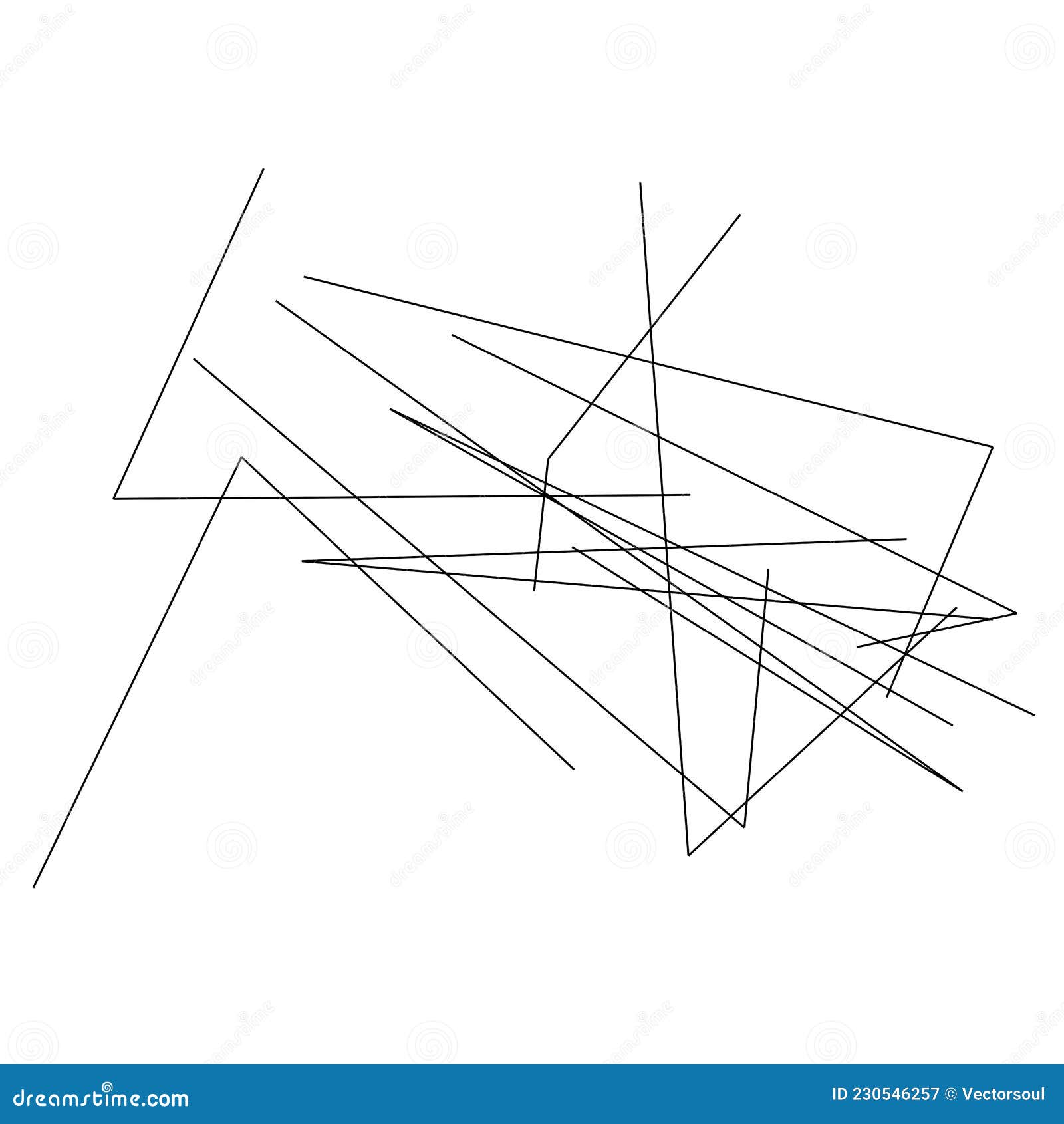 Random Structure of Angular, Geometric Lines Element. Irregular ...
