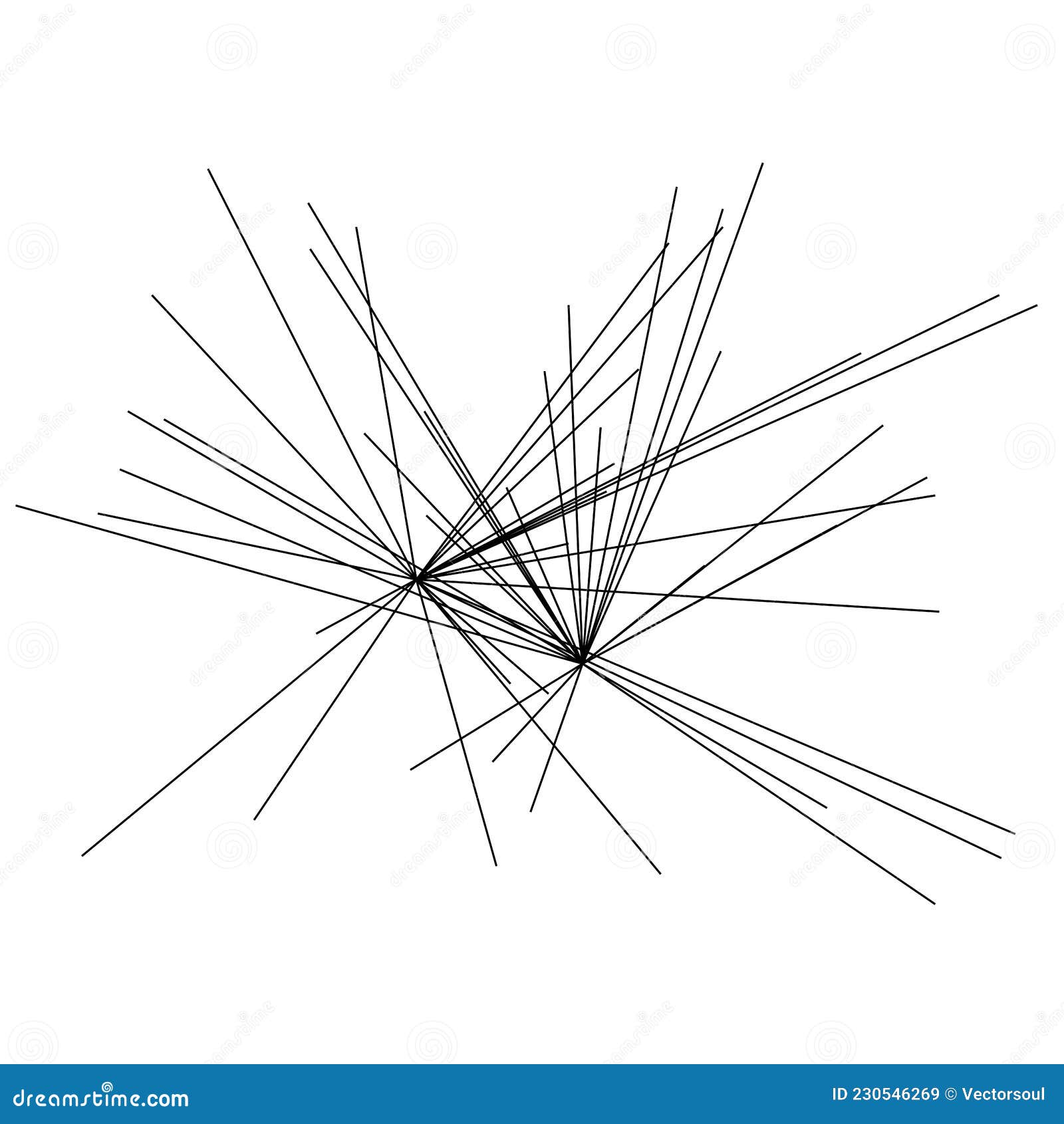 Random Structure of Angular, Geometric Lines Element. Irregular ...