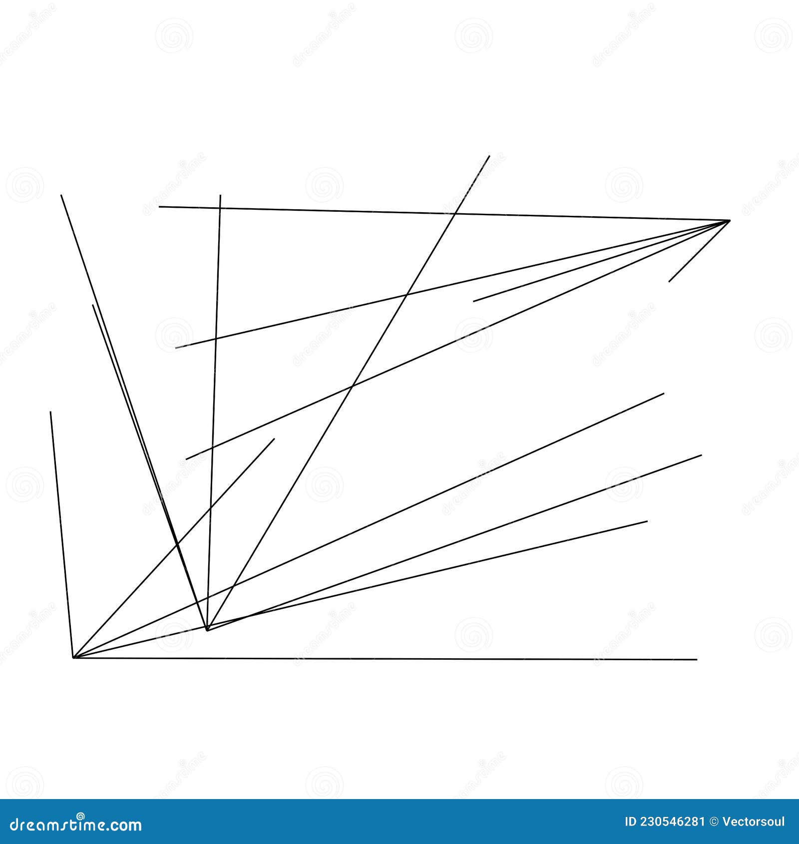Random Structure of Angular, Geometric Lines Element. Irregular ...
