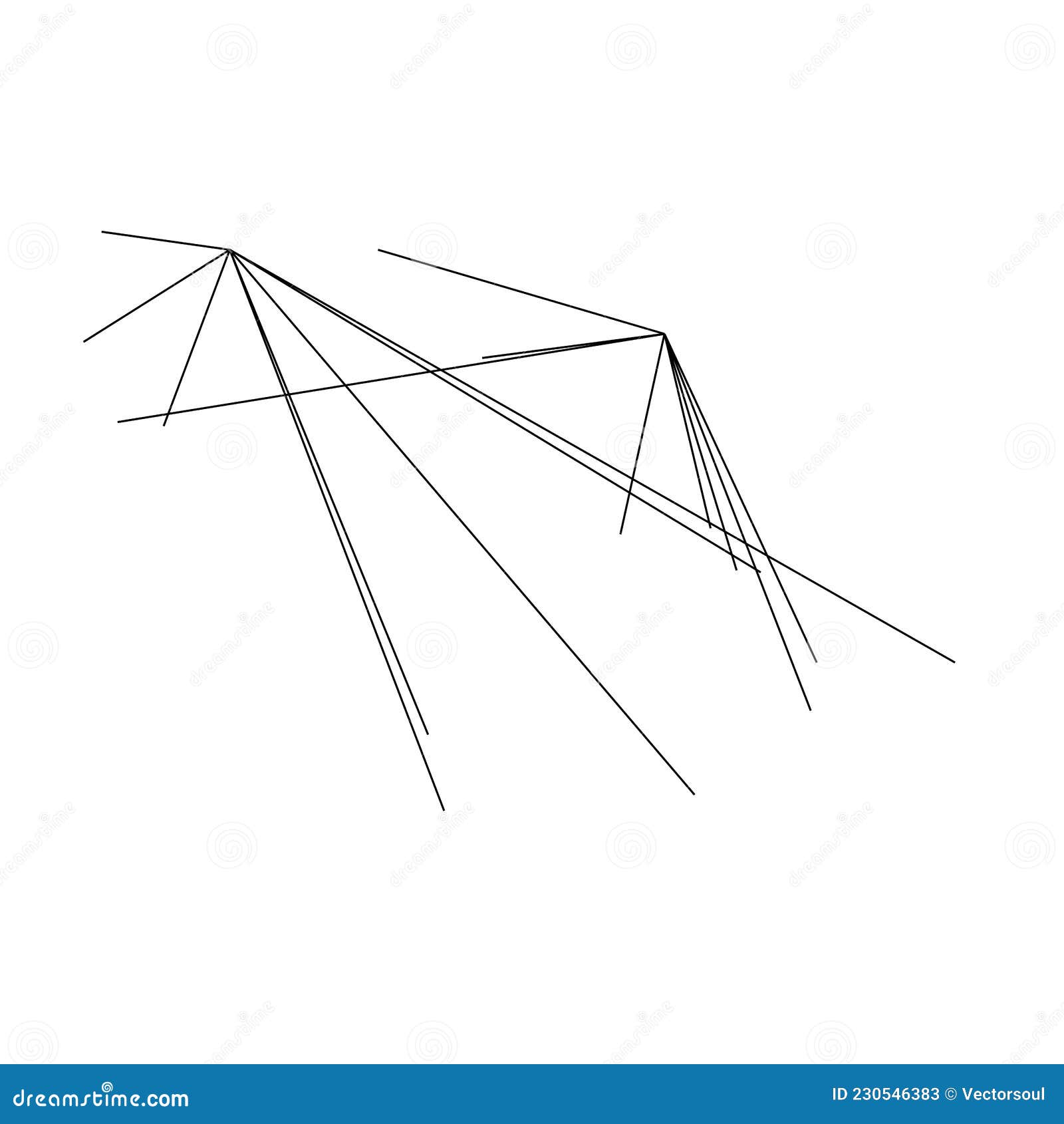 Random Structure of Angular, Geometric Lines Element. Irregular ...