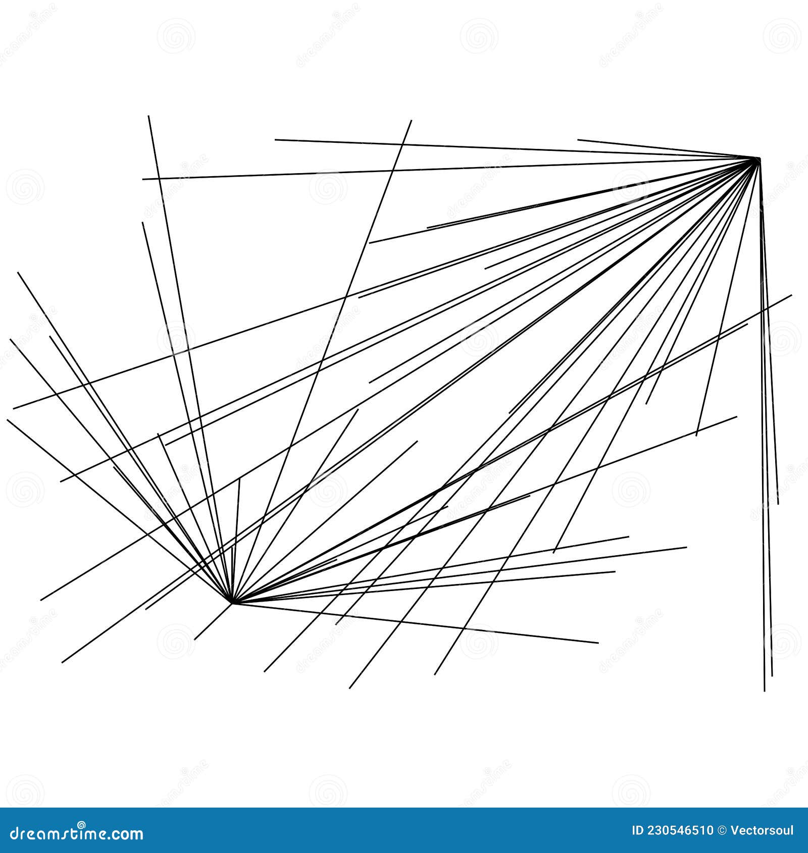 Random Structure of Angular, Geometric Lines Element. Irregular ...