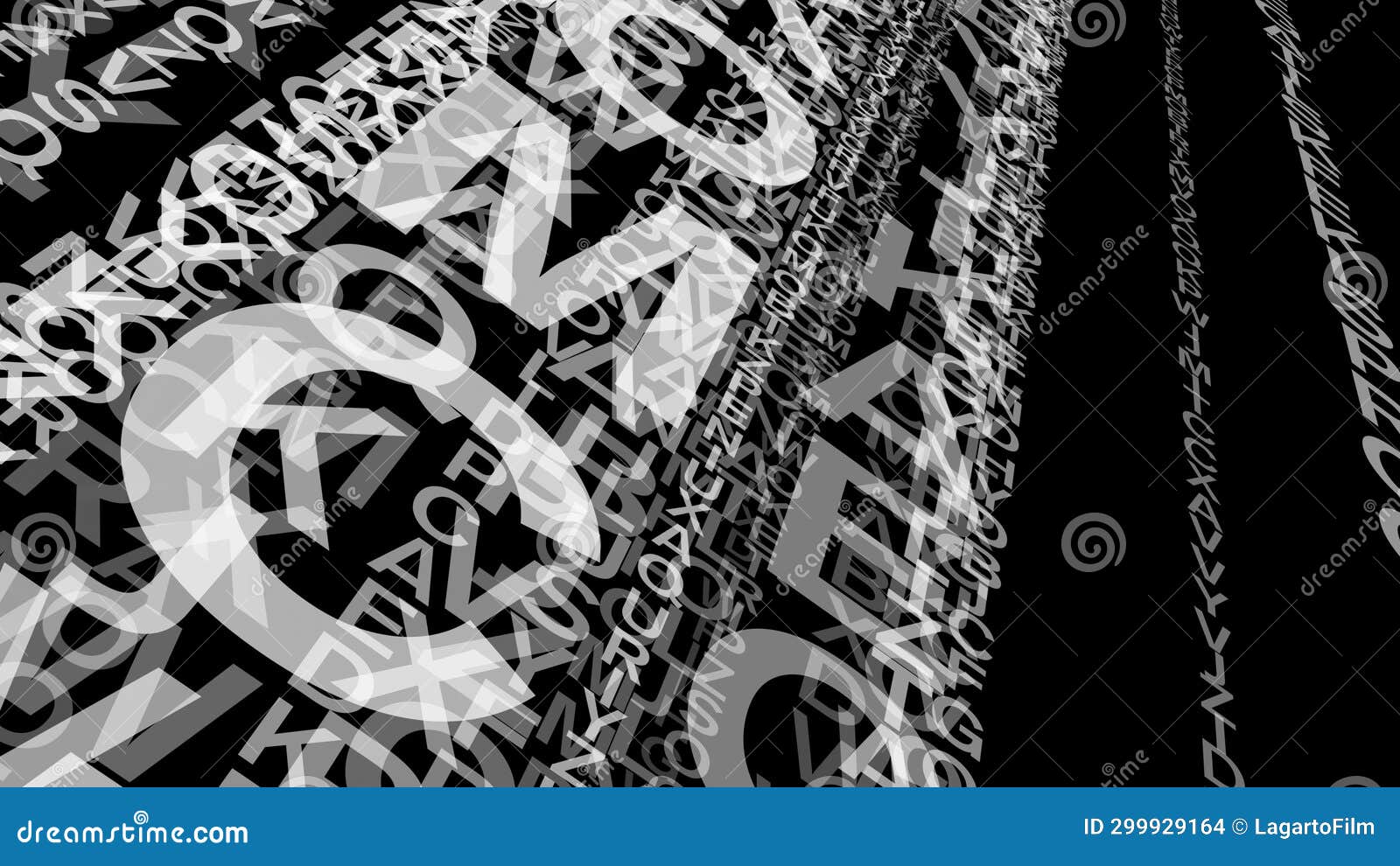 Black Background with Random Text and Shifting Typography Dynamic ...