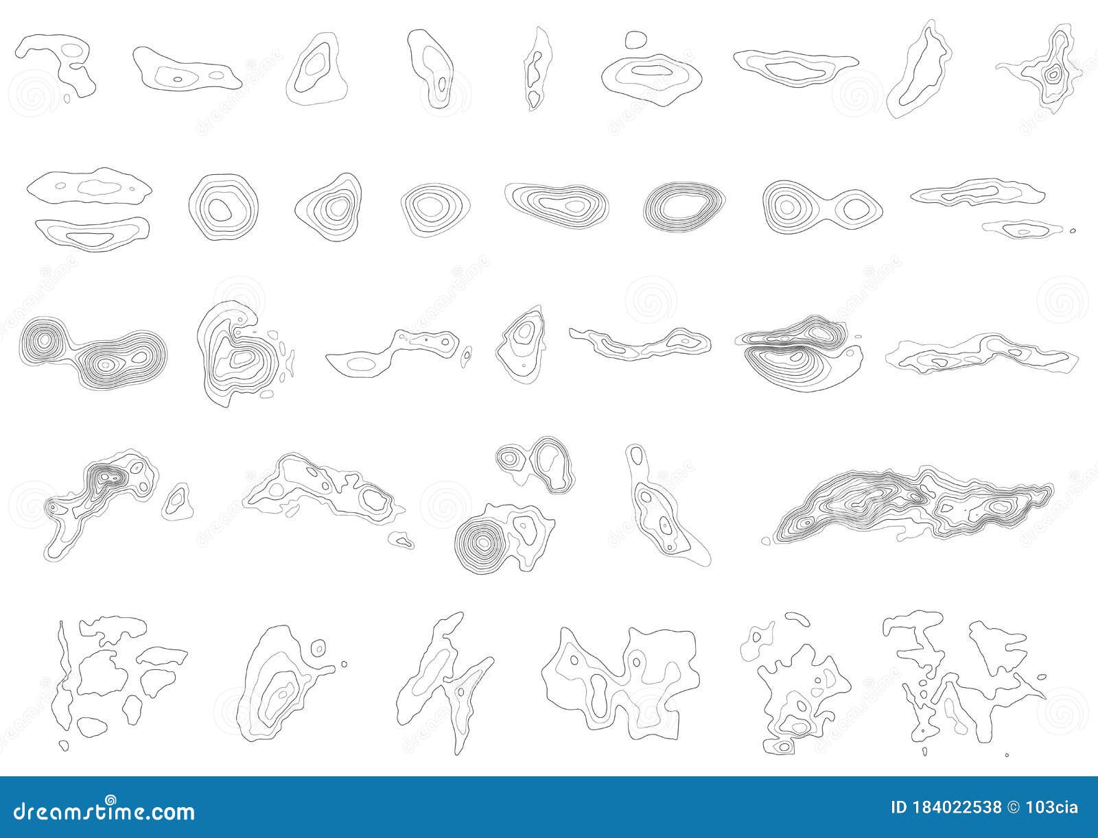 Random Topographic Contour Background. Elevation Mountain Contour Map ...