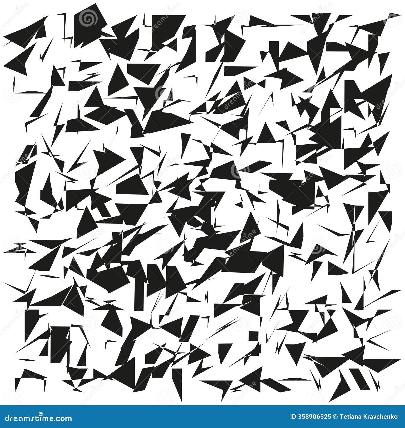 Random Triangle Shapes. Geometric Abstract Pattern. Black and White ...