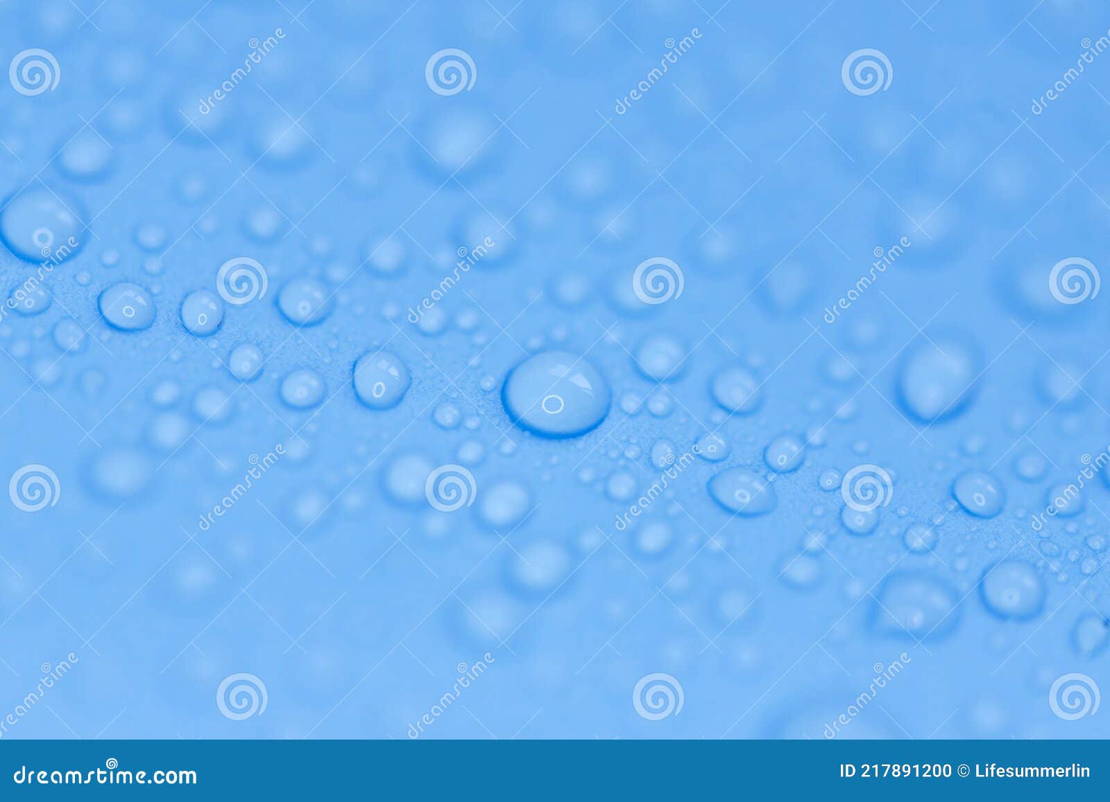 Random Water Drops on the Blue PVC Surface Stock Photo - Image of clean ...