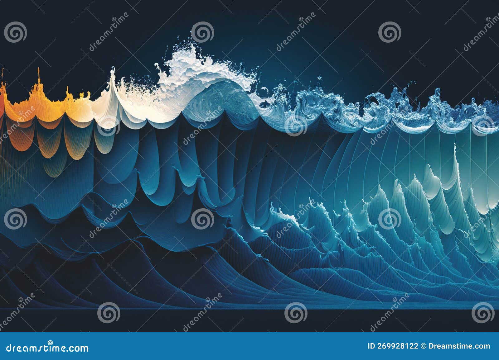 Random Wave of Gradient. Generative AI Stock Illustration ...