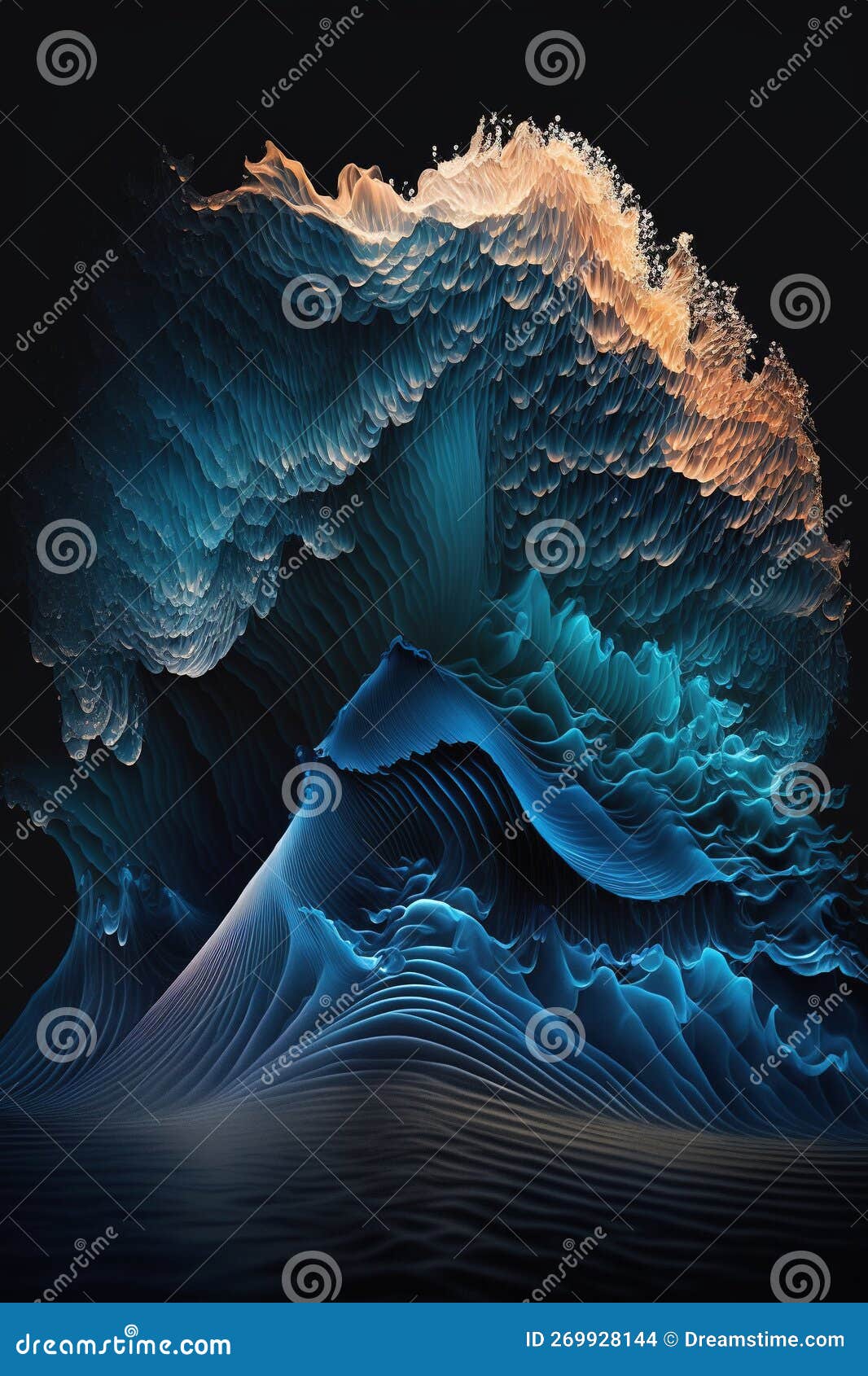 Random Wave of Gradient. Generative AI Stock Illustration ...
