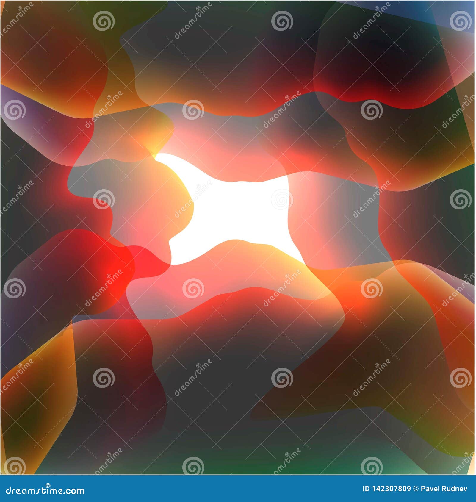 Random Wave Shapes Red Color on Lighting White Background Stock Vector ...