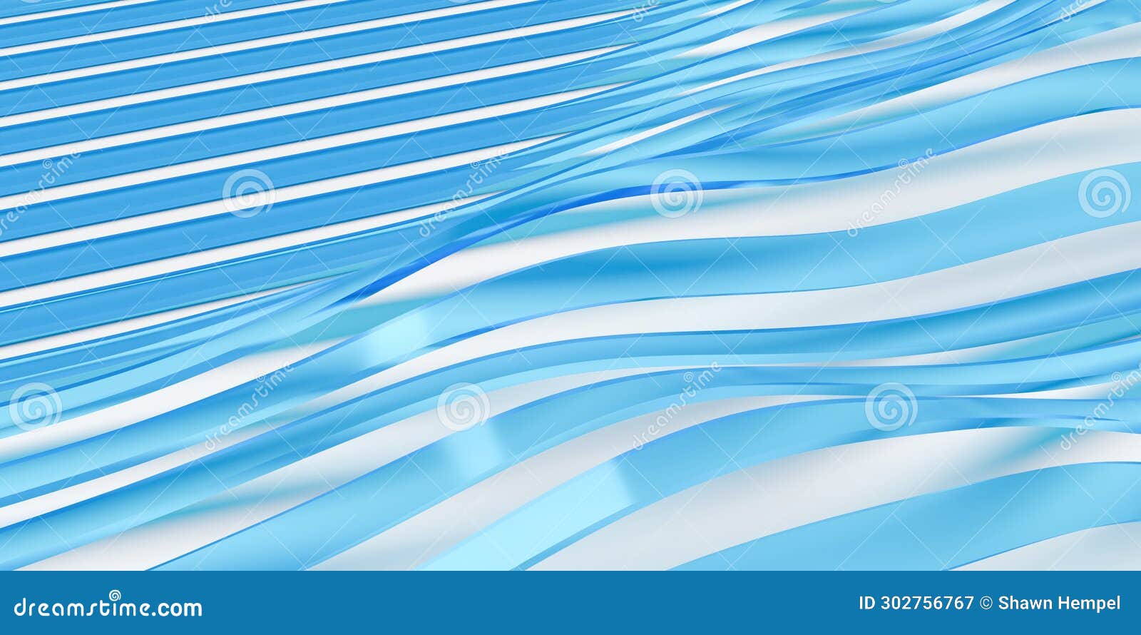 Random Waves Shaped Curved Blue Transparent Lines Array Geometry On ...