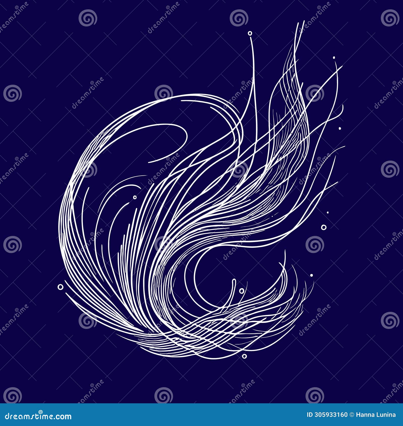 Random Wavy, Chaotic Lines. Artistic Monochrome Image Stock ...