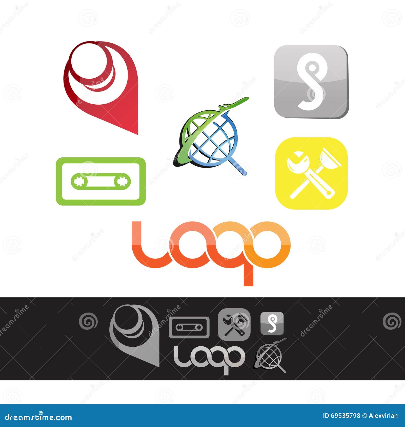 Random Web Logo Icons Elements Stock Vector - Illustration of success ...