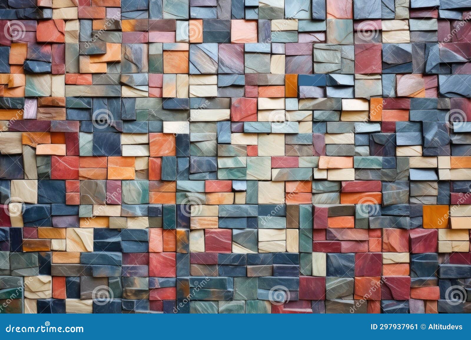 Randomly Arranged Multi-color Slate Tiles for Unique Texture Stock ...