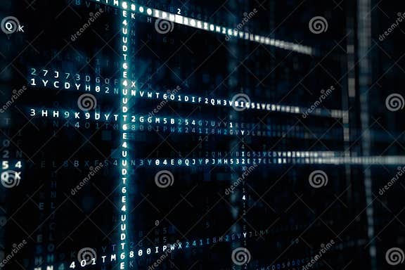 Randomly Generated Computer Hexadecimal Machine Code Abstract Technological Background 3d ...
