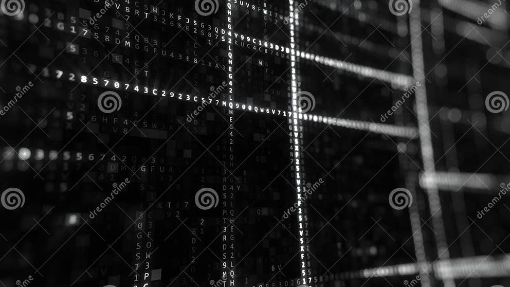 Randomly Generated Computer Hexadecimal Machine Code Abstract Technological Background 3d ...