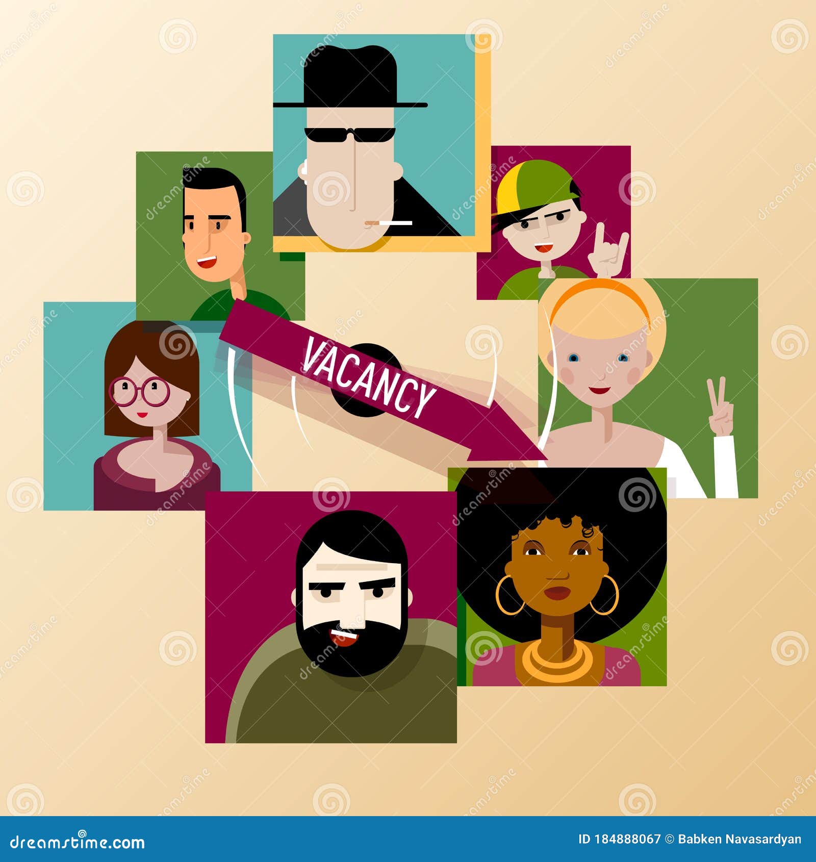 Randomly Pick an Employee Concept Stock Vector - Illustration of ...