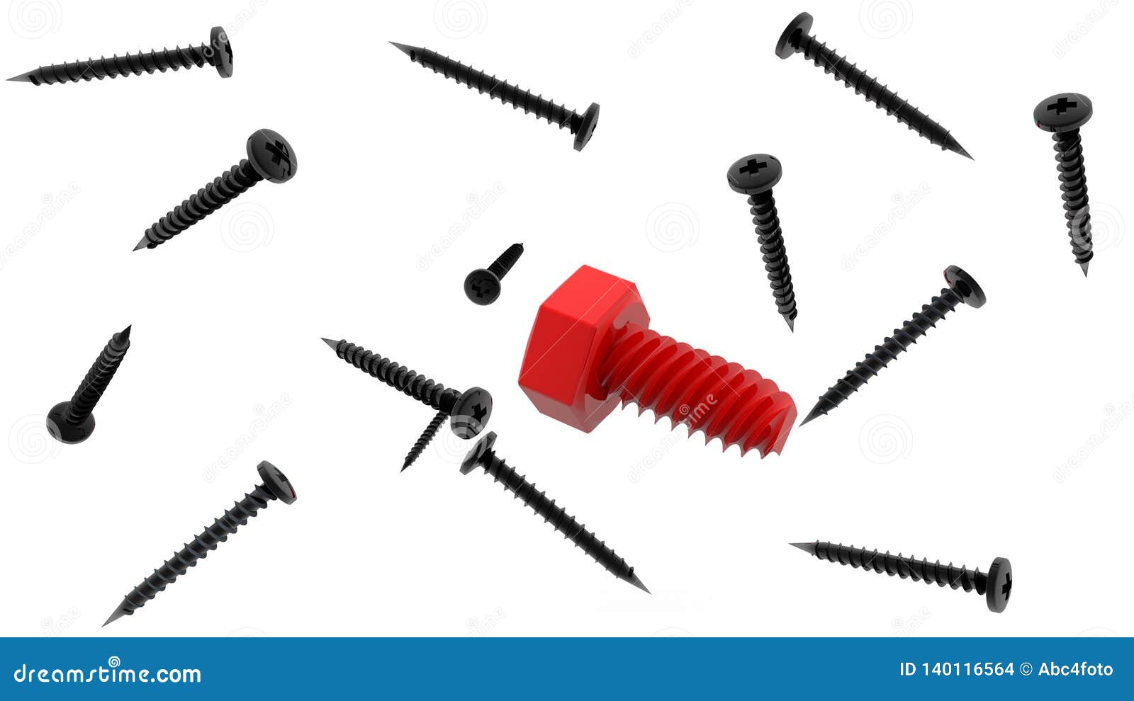 Randomly Rotating Screws in Red and Black Colors Stock Illustration ...