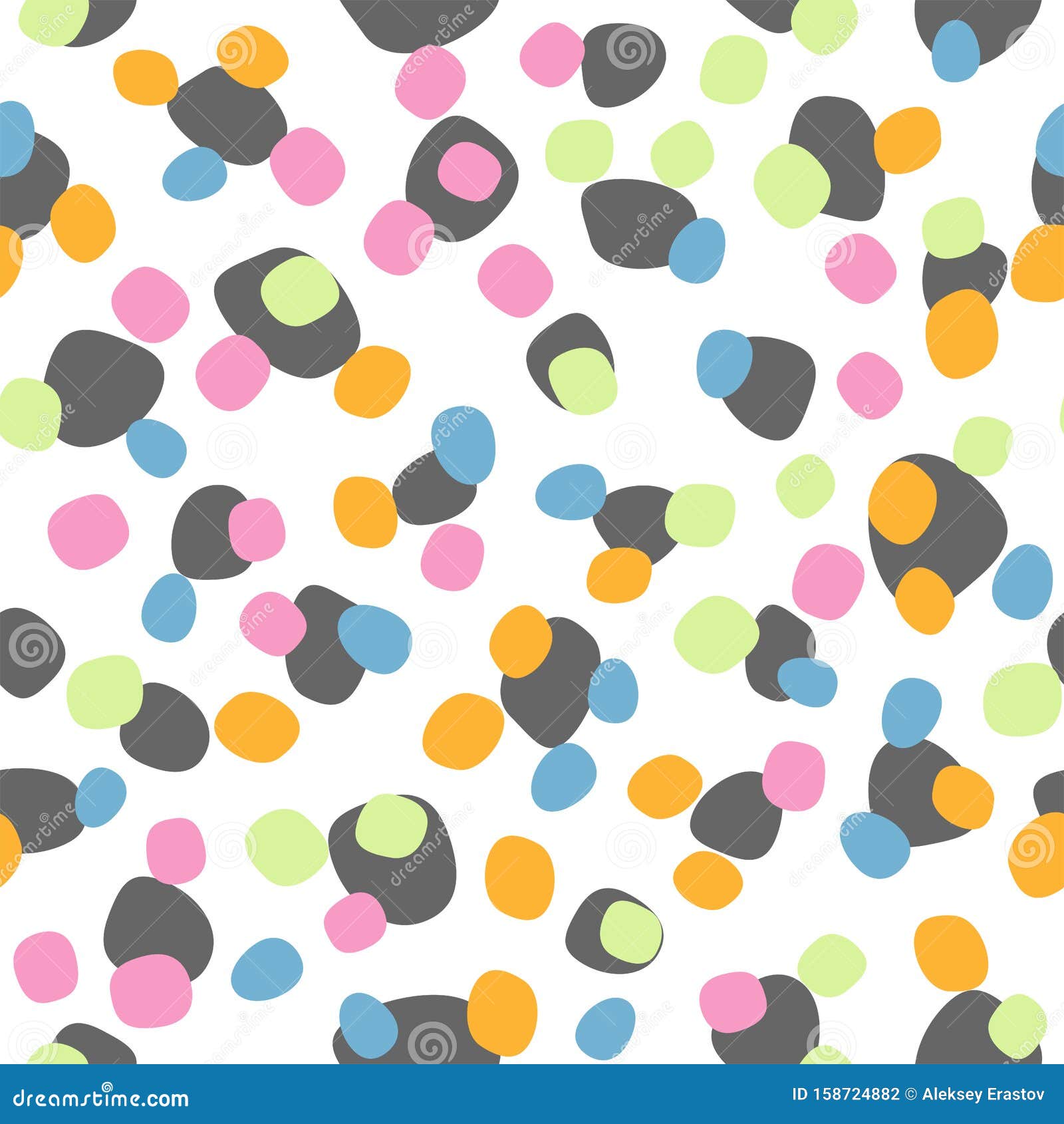 Randomly Scattered Colored Round Spots. Abstract Seamless Pattern ...