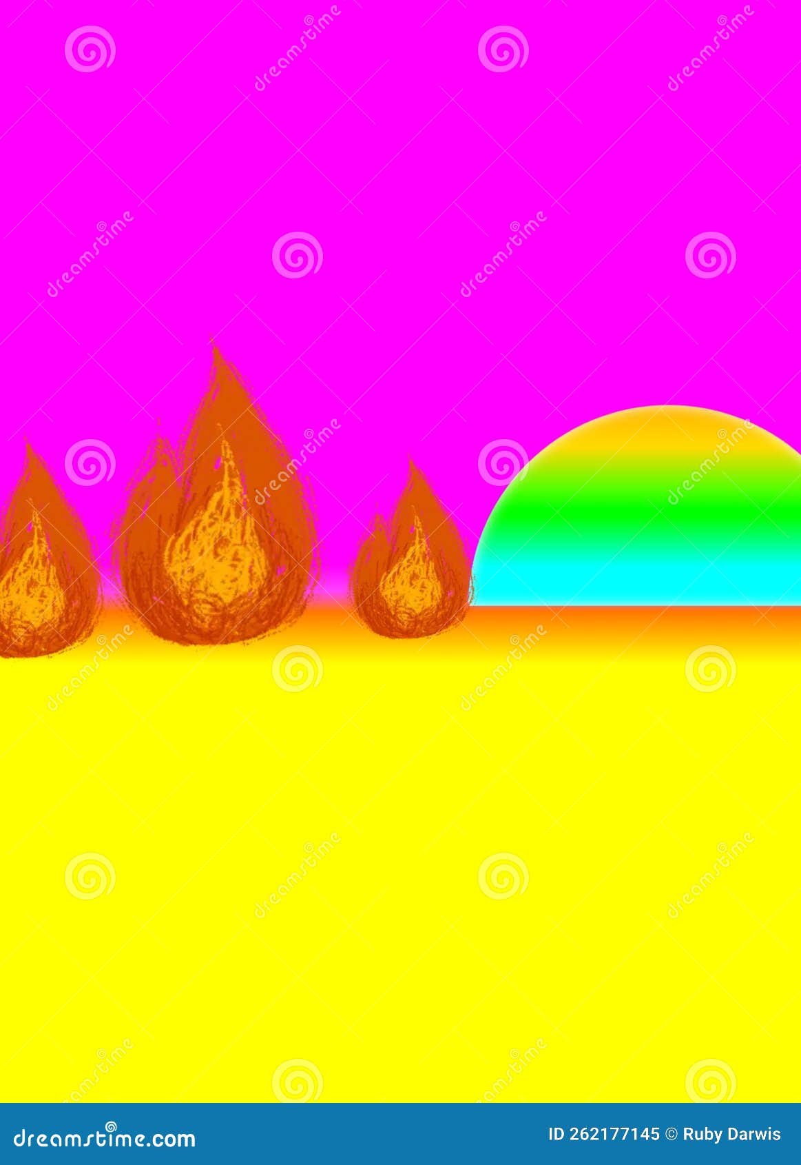 A Randomly Shaped Graphic Design Featuring Fire and Sunset Shaped ...