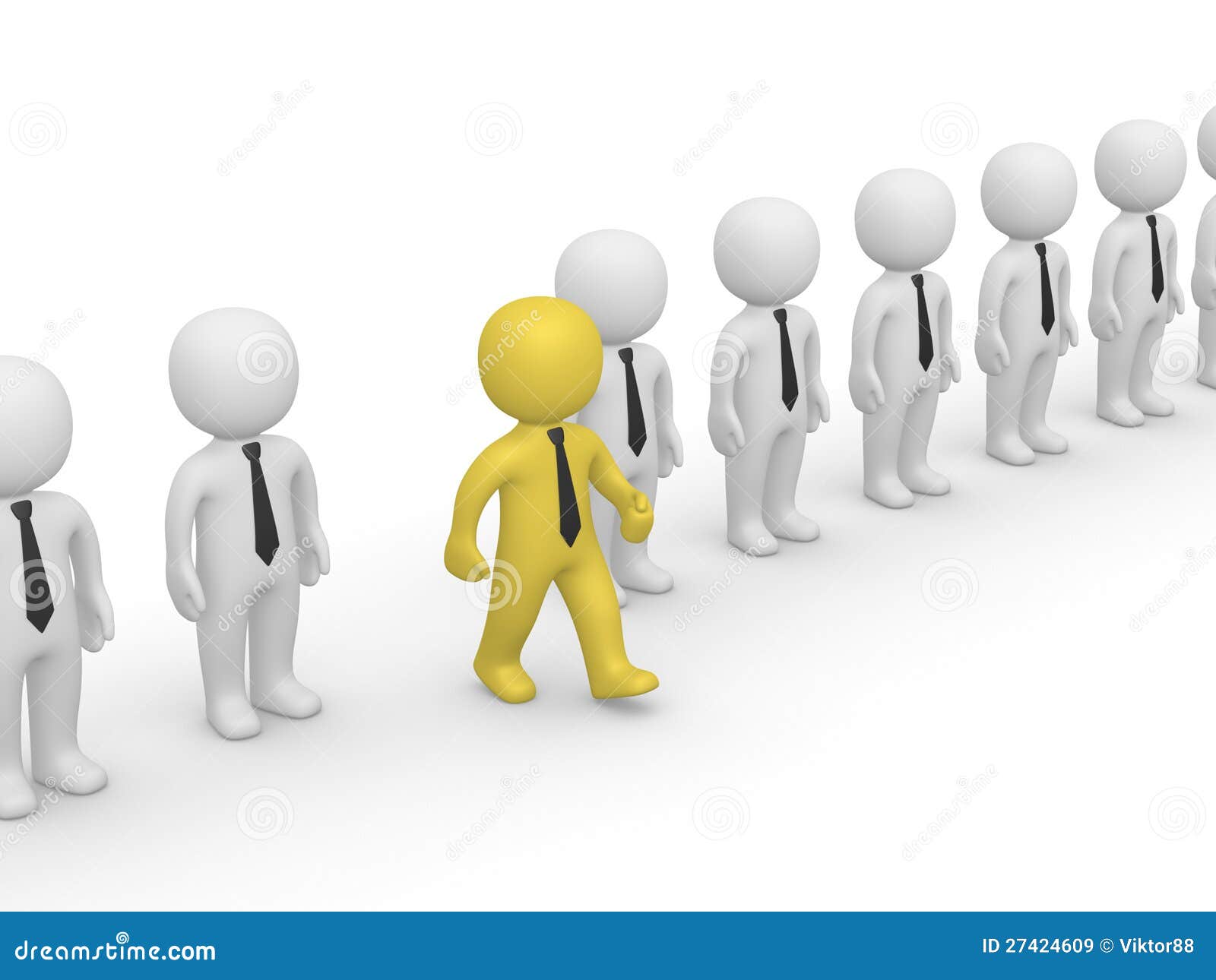 Rang Des Gens 3d Avec on Sortant Illustration Stock - Illustration of ...