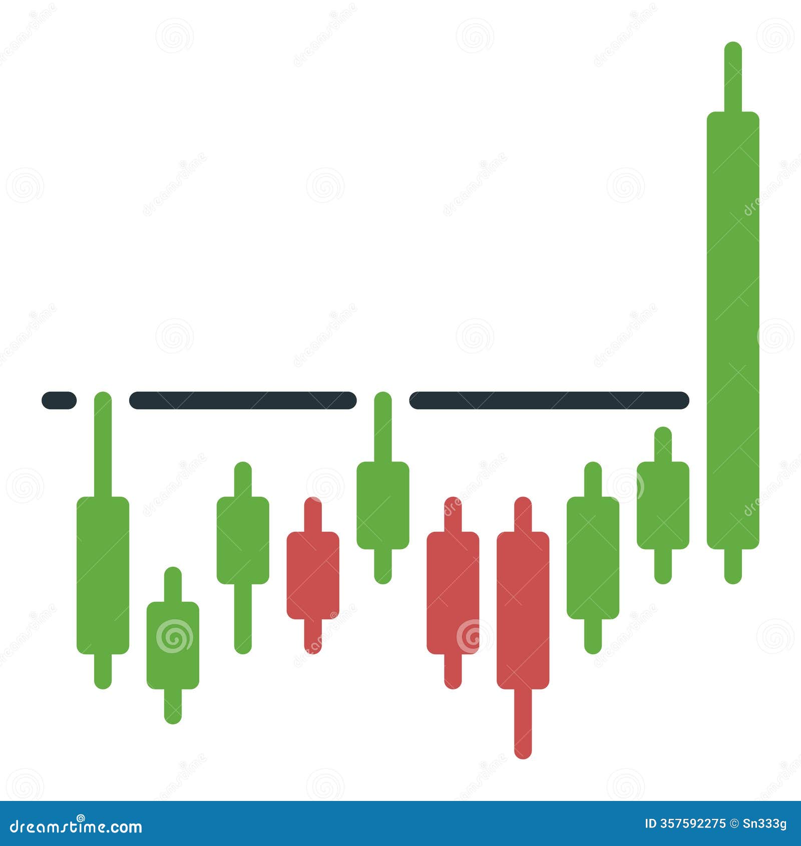 Range Breakout Vector Candlestick Chart Icon Or Symbol | CartoonDealer ...