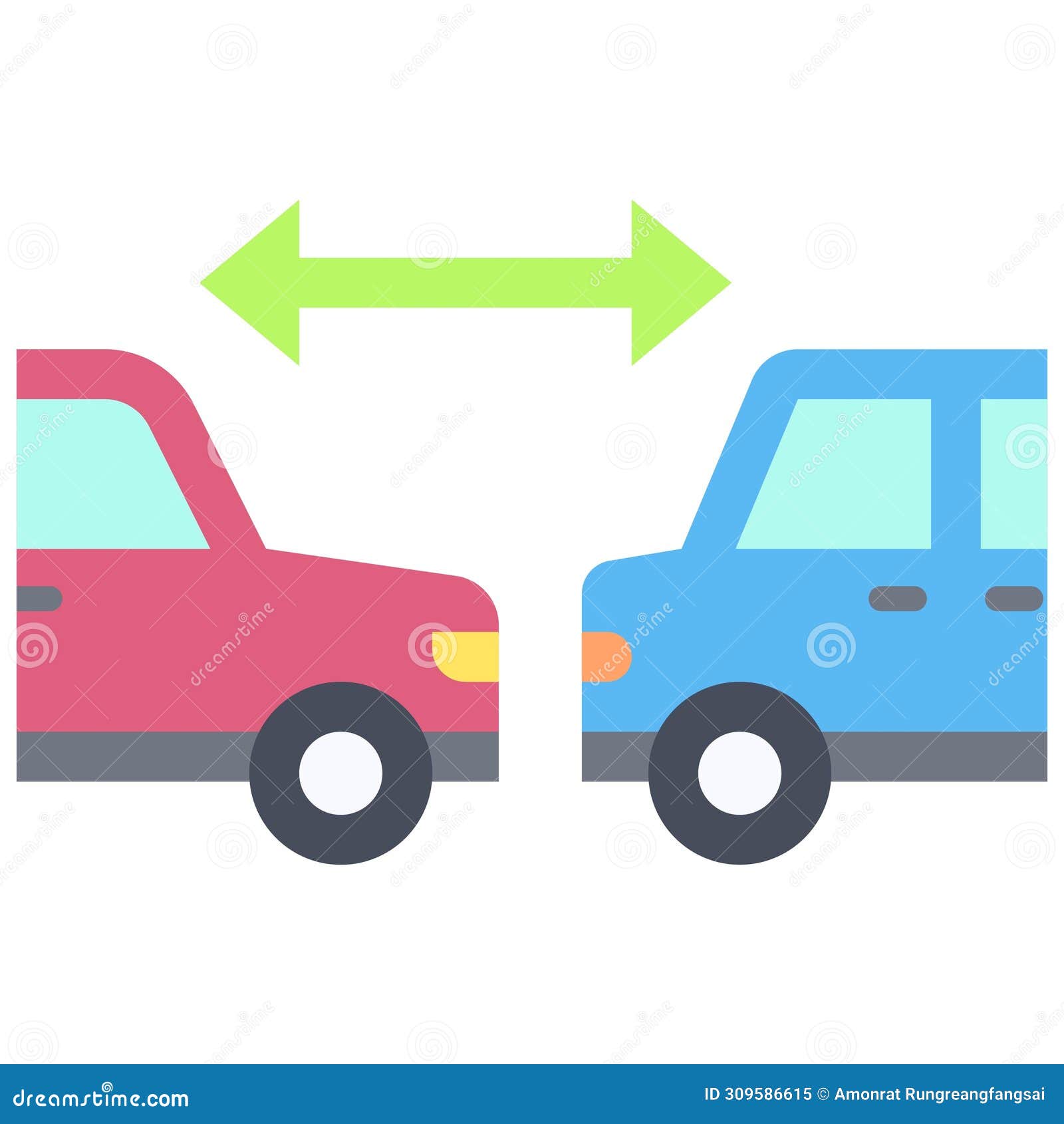 Range between Car Icon, Car Accident and Safety Related Vector ...