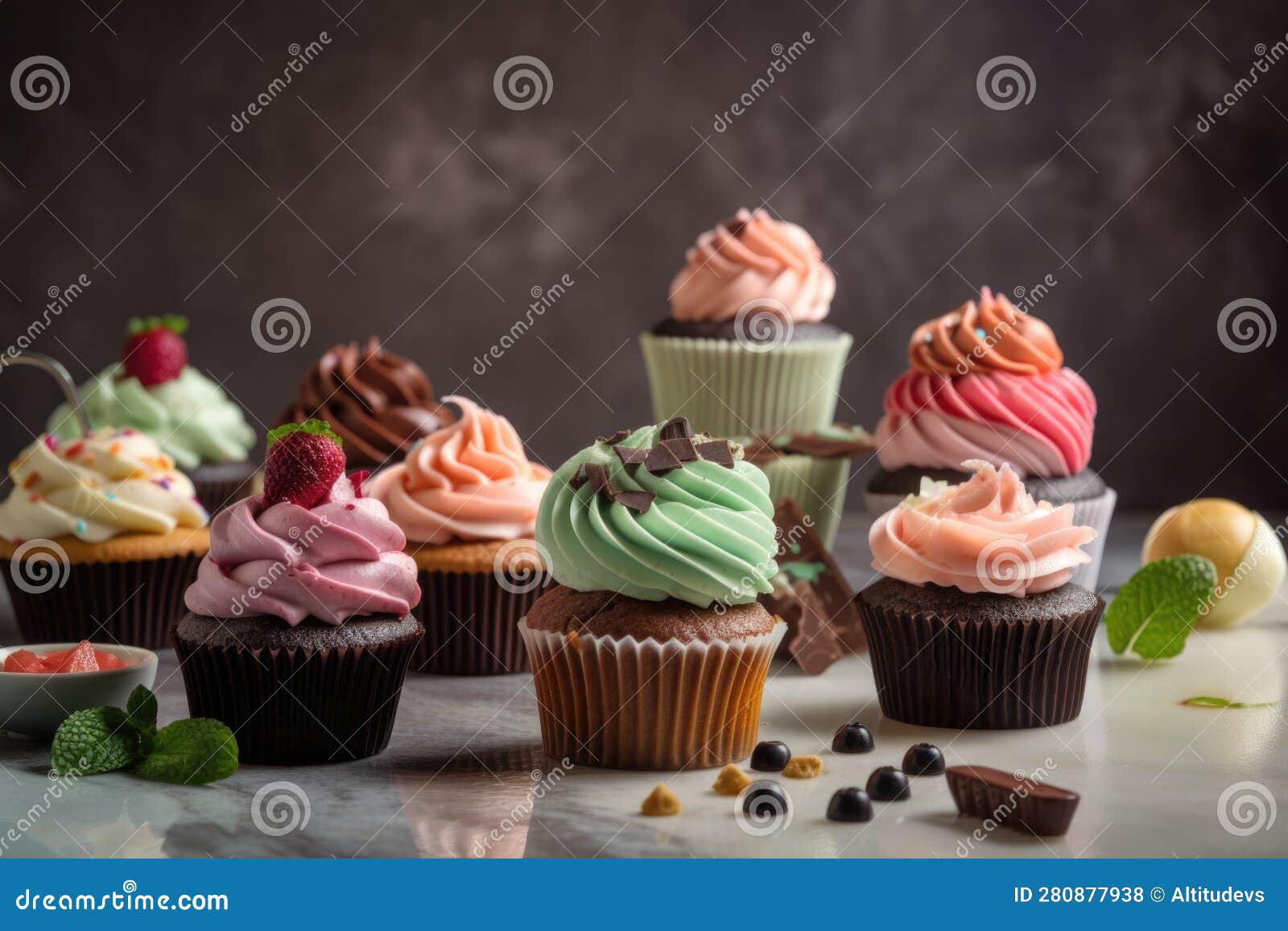 Range of Cupcakes in Different Flavors and Shades, Each One More ...