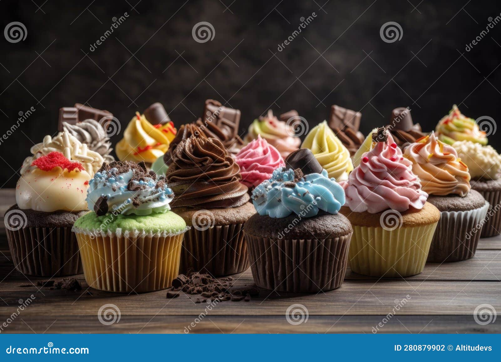Range of Cupcakes in Different Flavors and Shades, Each One More ...