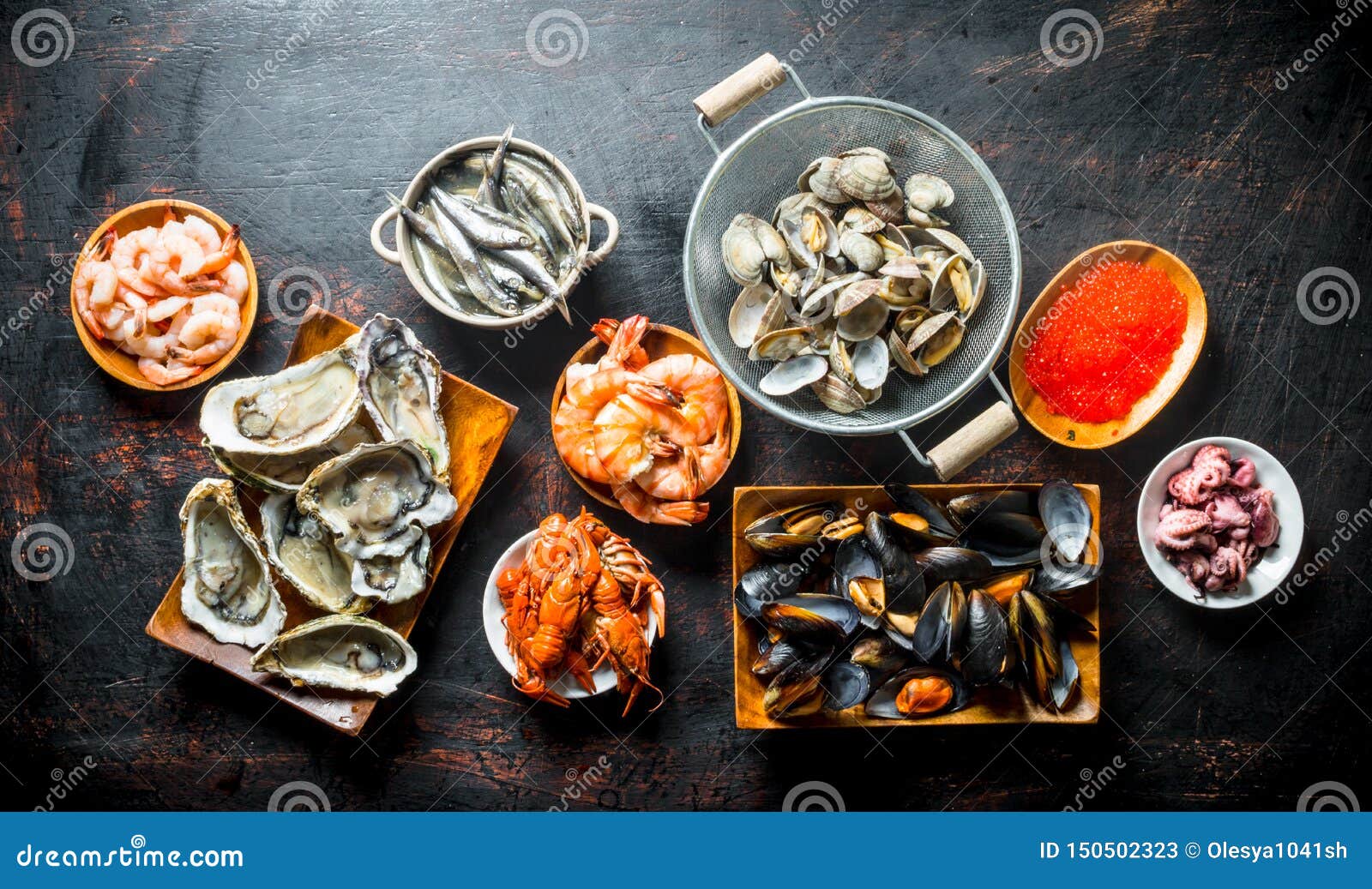 The Range of Different Types of Seafood Stock Image - Image of ...