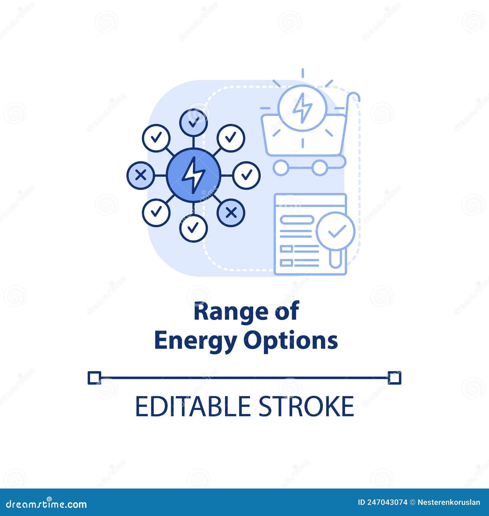 Range of Energy Options Blue Light Concept Icon Stock Vector ...