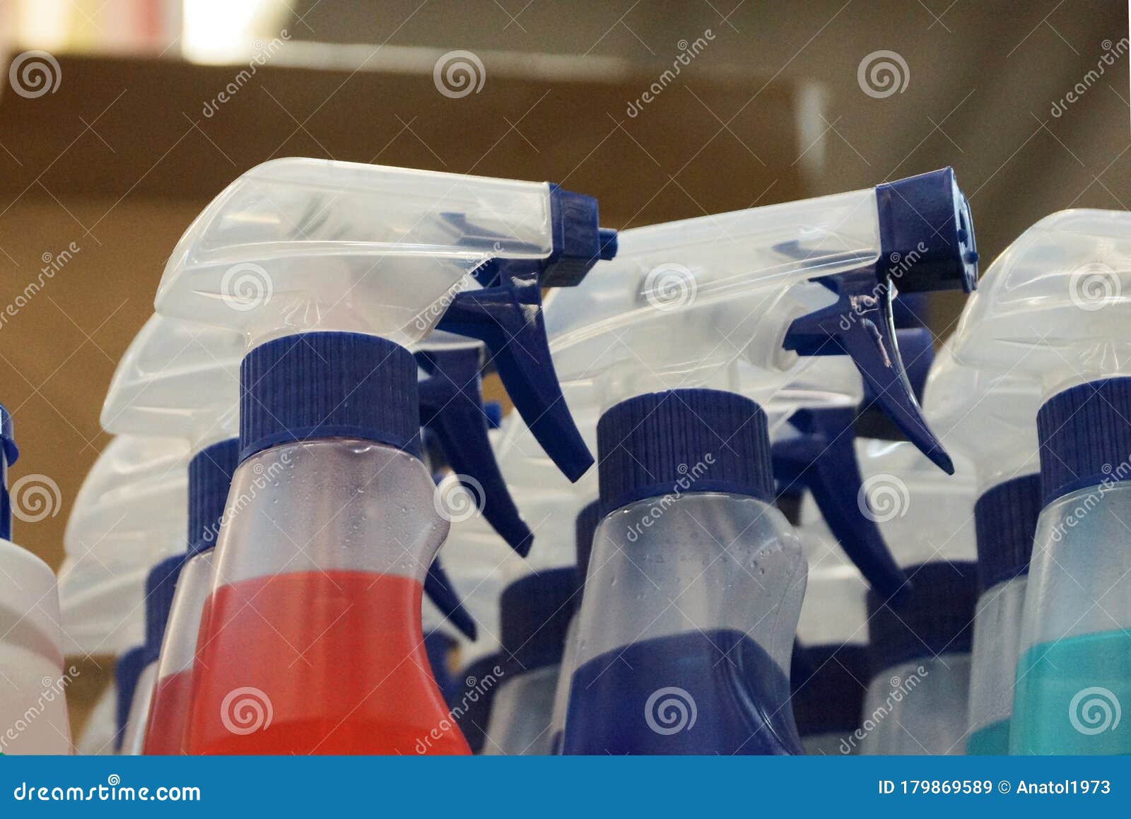 A Range of Plastic Bottle Sprayers Stock Image - Image of equipment ...