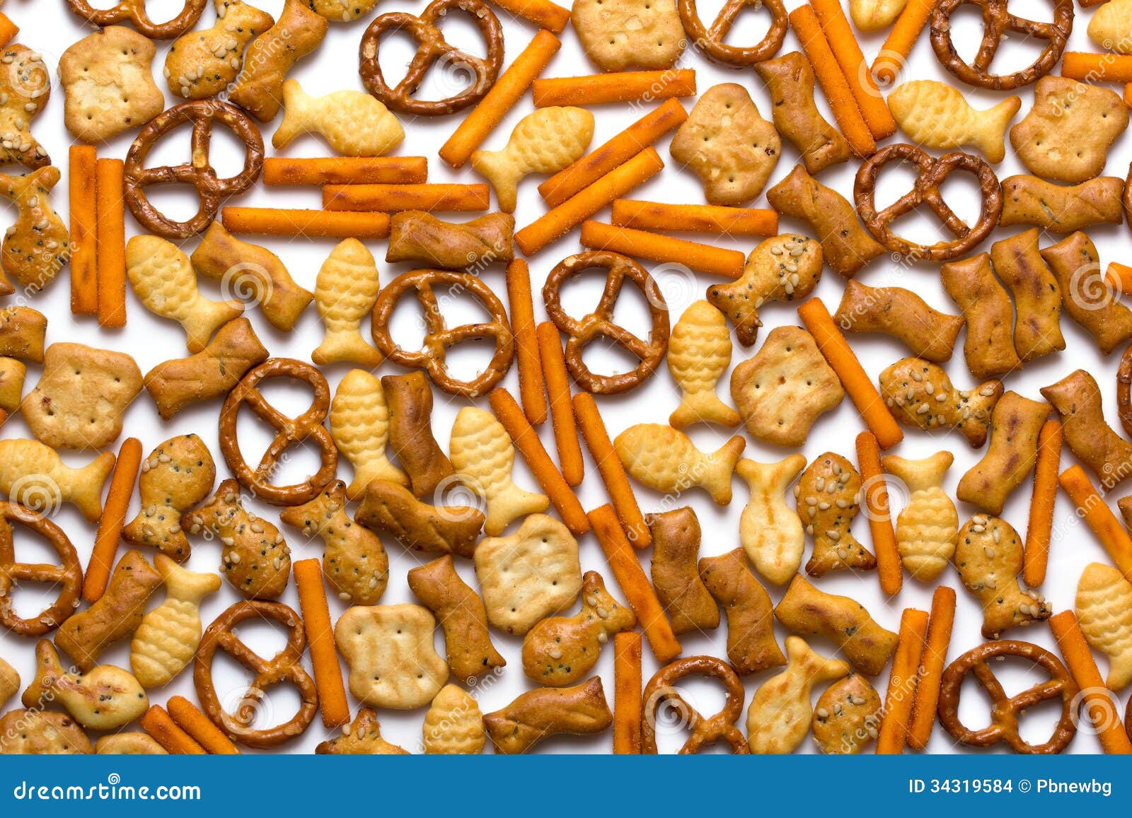 Range of Salty Snacks on White Stock Photo - Image of crunchy, cookie ...
