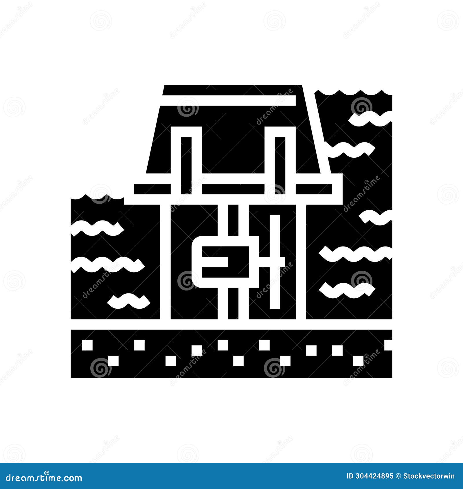 Range Systems Barrages Tidal Glyph Icon Vector Illustration Stock ...