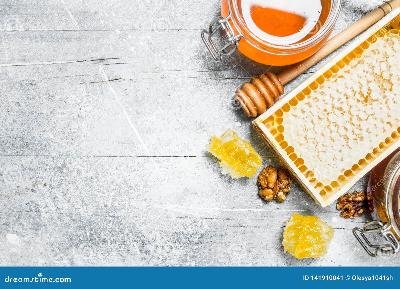 The Range of Types of Natural Honey Stock Image - Image of food, comb ...
