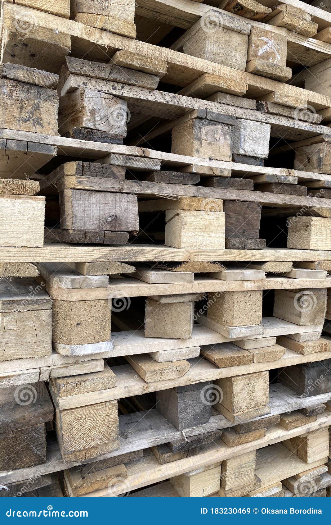 A Range of Wooden Pallets. Inventory for Shipment in the Warehouse ...