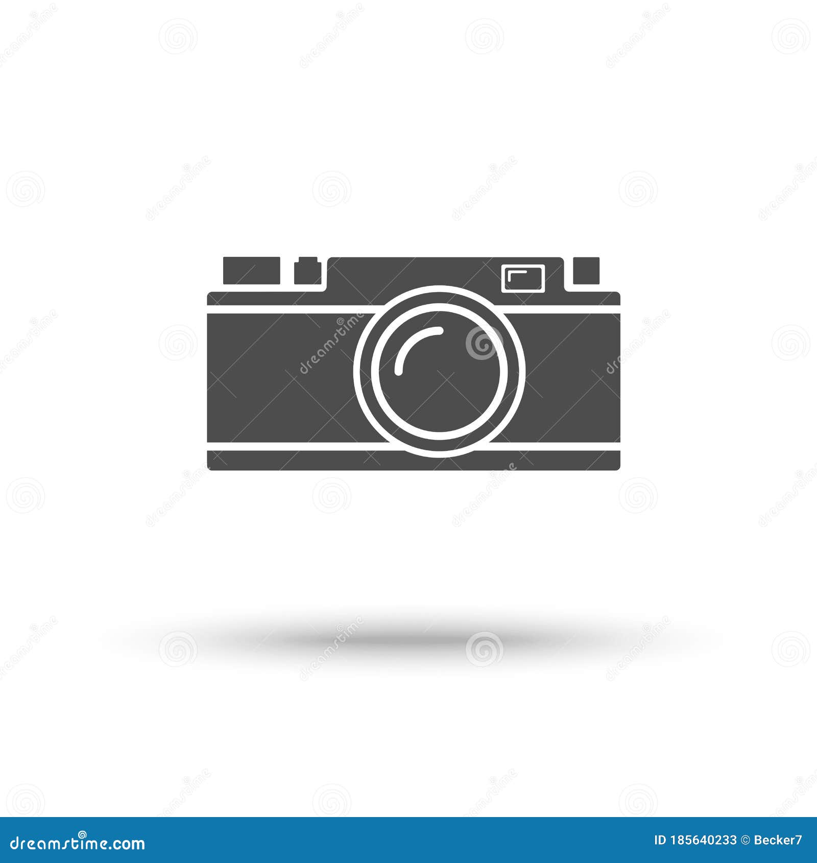 Rangefinder Camera Icon Isolated on White Background Stock Vector ...